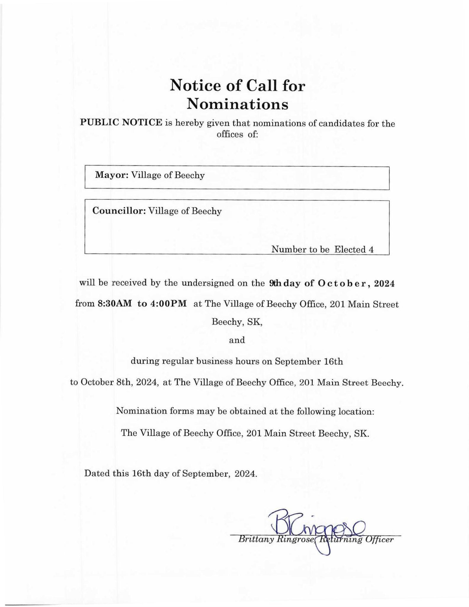 Beechy, Saskatchewan